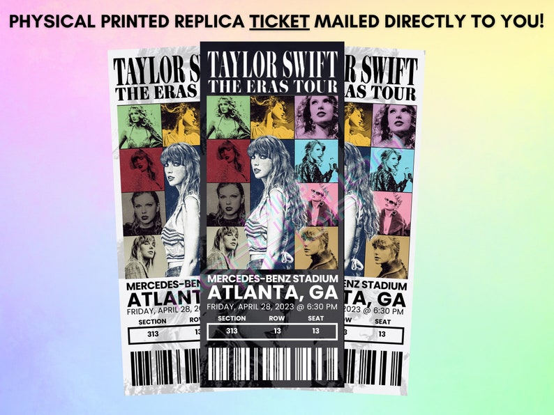 Taylor Swift Eras Tour Taylors Version Ticket Customizable Physical