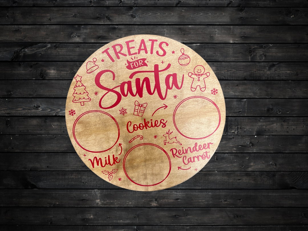 Santa's Milk & Cookies Custom Tray, 12 Stained Natural Wood READY TO ...