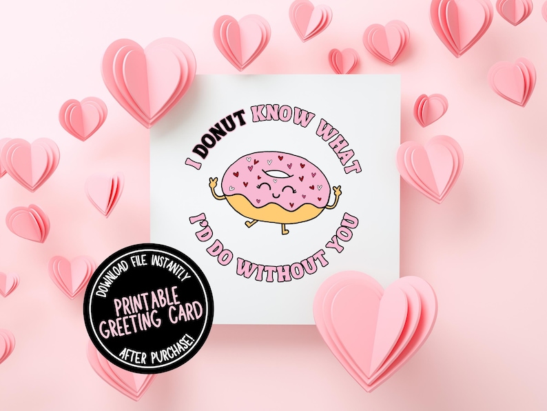 Funny Donut Mother's Day Card: Food Pun Greeting (PDF) - Etsy