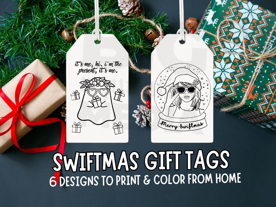 Christmas Gift Tags Color Your Own Version Swiftmas Holiday Crafts for ...