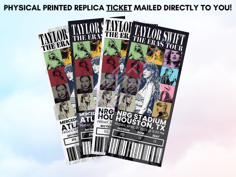 Taylor Swift Eras Tour Taylors Version Ticket Customizable Physical