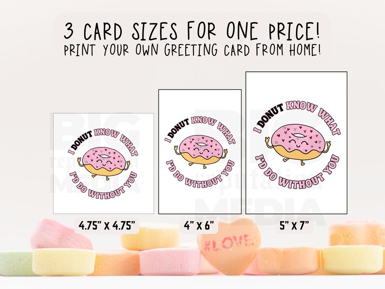 Funny Donut Mother's Day Card: Food Pun Greeting (PDF) - Etsy