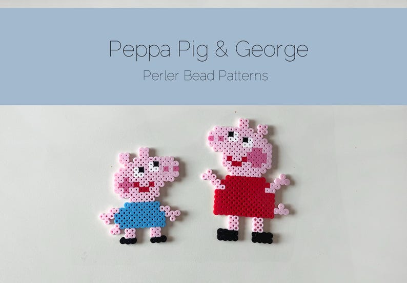 Digital File ONLY - Perler Bead Pattern for Two Pig Characters - Etsy