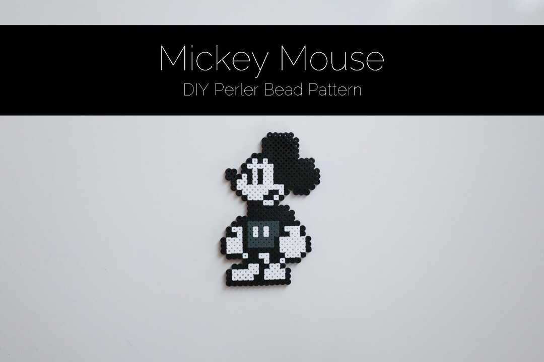 DIY Perler Bead Pattern Grayscale Mickey Mouse - Etsy