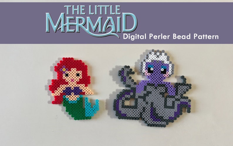 DIGITAL FILE Mermaid and Sea Witch Perler Bead Pattern - Etsy