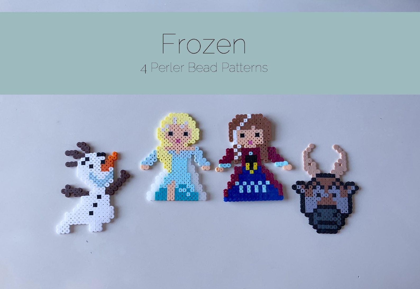 DIGITAL FILE for - Anna, Elsa, Olaf and Sven Perler Bead Patterns - Etsy UK