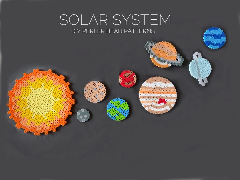 DIGITAL DOWNLOAD Solar System DIY Perler Bead Patterns Sun, Mercury ...