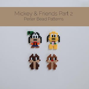 Mickey and Friends Part 2 Perler Bead Patterns, Mini Size, DIY Perler ...