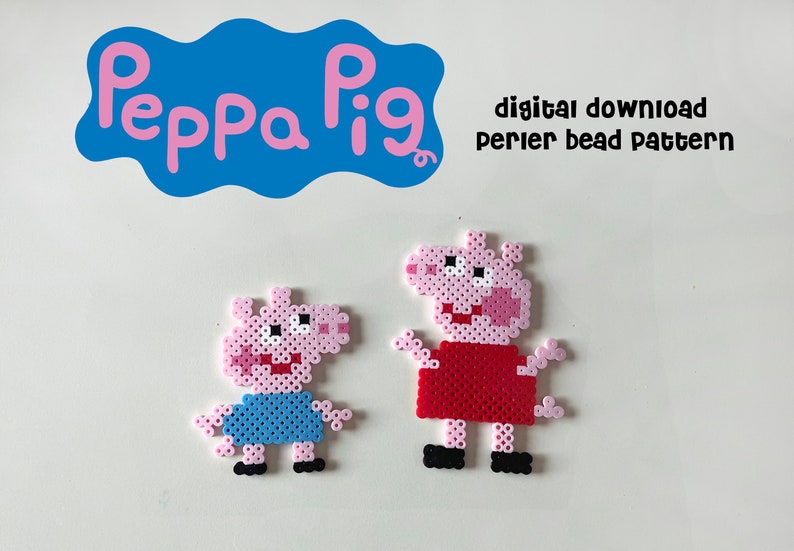 Digital File ONLY Perler Bead Pattern for Two Pig Characters - Etsy