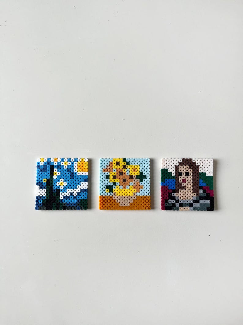 DIGITAL FILE - Perler Bead Pattern for 3 Tiny Works of Art ...