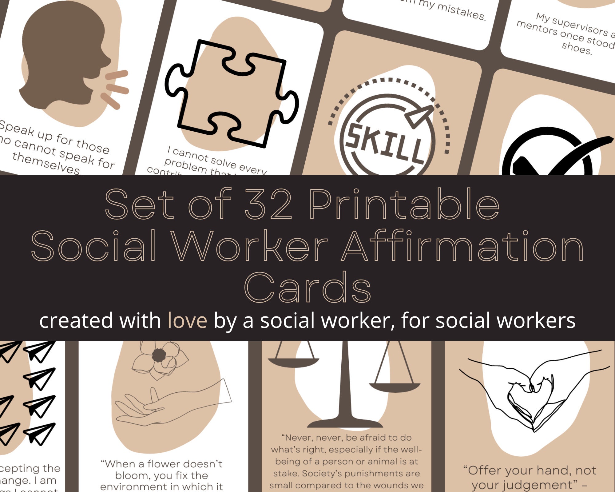New Social Worker Affirmation Cards | Printable | Set of 32 ...