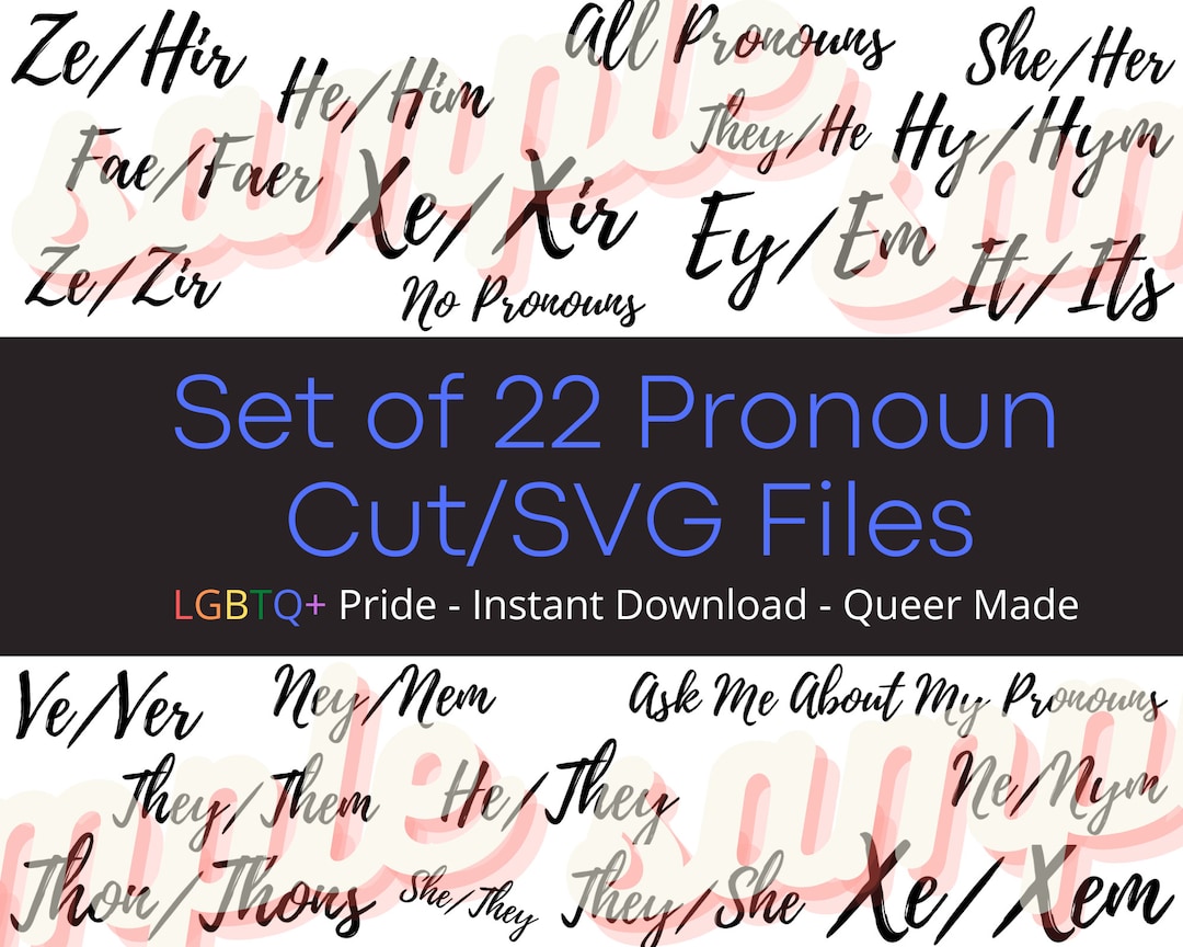 Pronouns SVG Bundle, Big Bundle SVG File for Cricut, Lgbt Bundle SVG ...