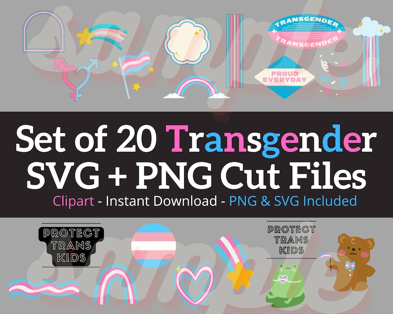 20 Transgender LGBT Pride Cut Files | Clip Art | Queer | PNG | SVG ...