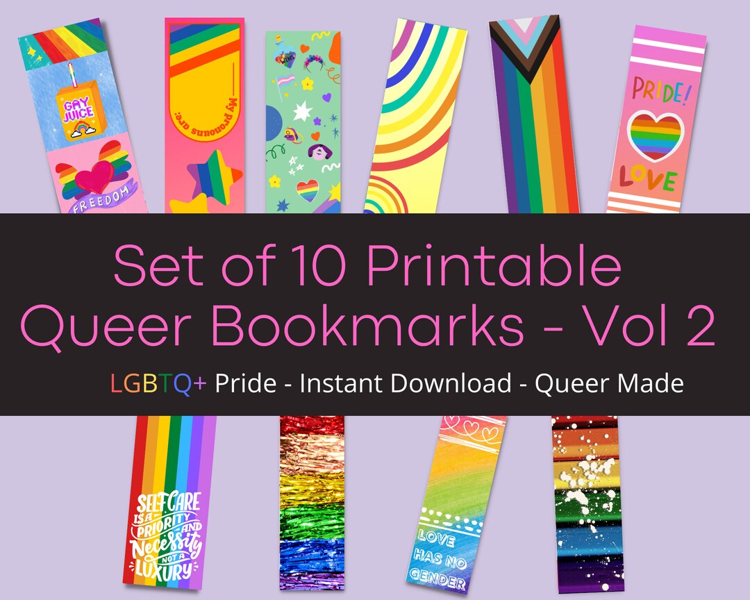 10 Printable LGBTQ Bookmarks-vol 2 | LGBT | Queer | Transgender | Gay ...