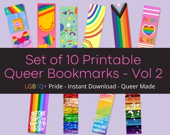 10 Printable LGBTQ Bookmarks | LGBT | Queer | Transgender | Gay Pride ...