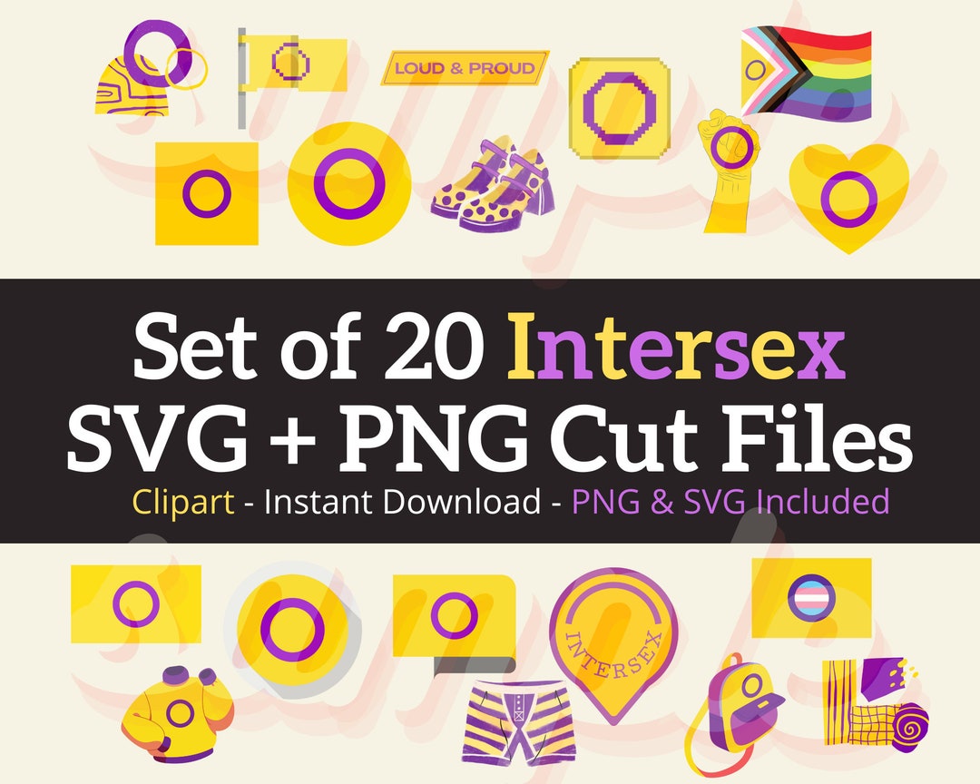 20 Intersex LGBT Pride Cut Files | Clip Art | Queer | PNG | SVG ...