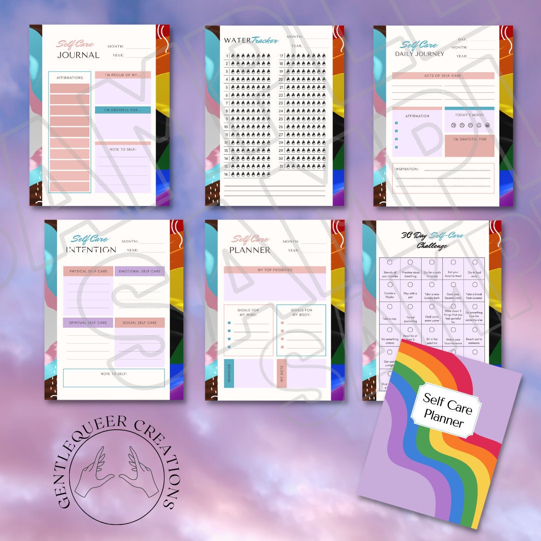 LGBT Self Care Checklist, Self-care Planner, Selfcare Journal Tracker ...