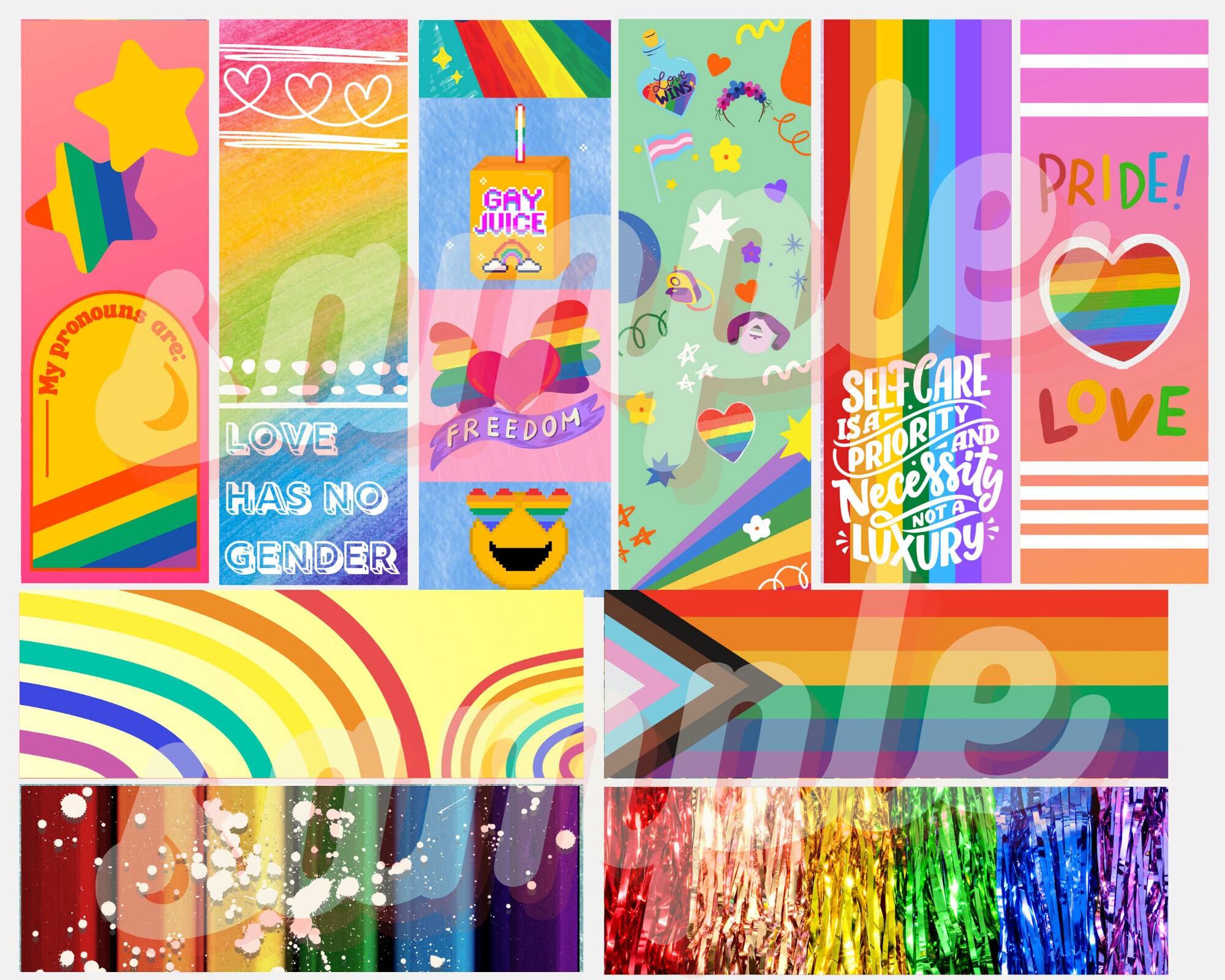 10 Printable LGBTQ Bookmarks-vol 2 LGBT Queer Transgender Gay Pride ...