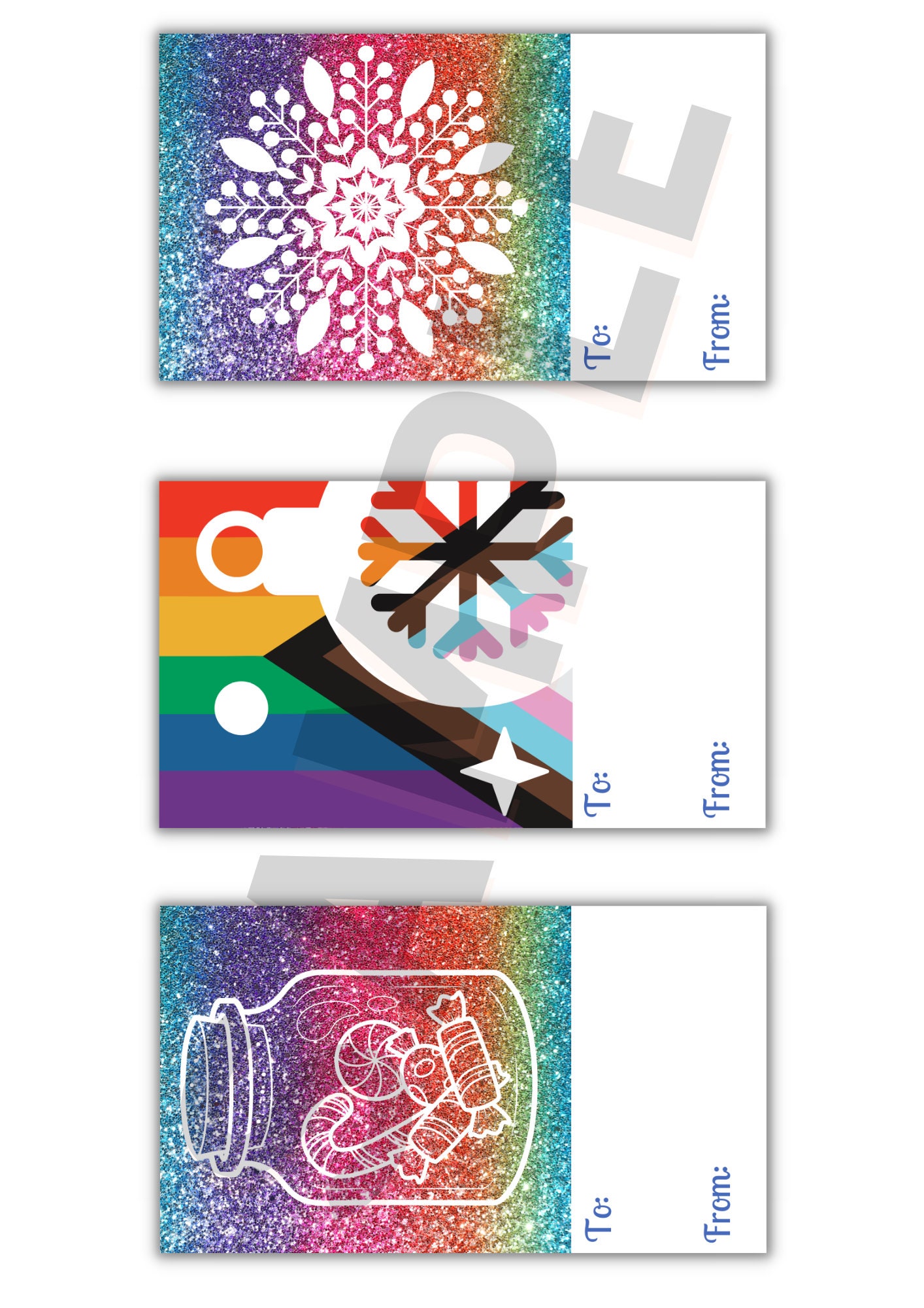 12 LGBT Pride Printable Holiday Gift Tags Set Christmas Winter Holidays ...