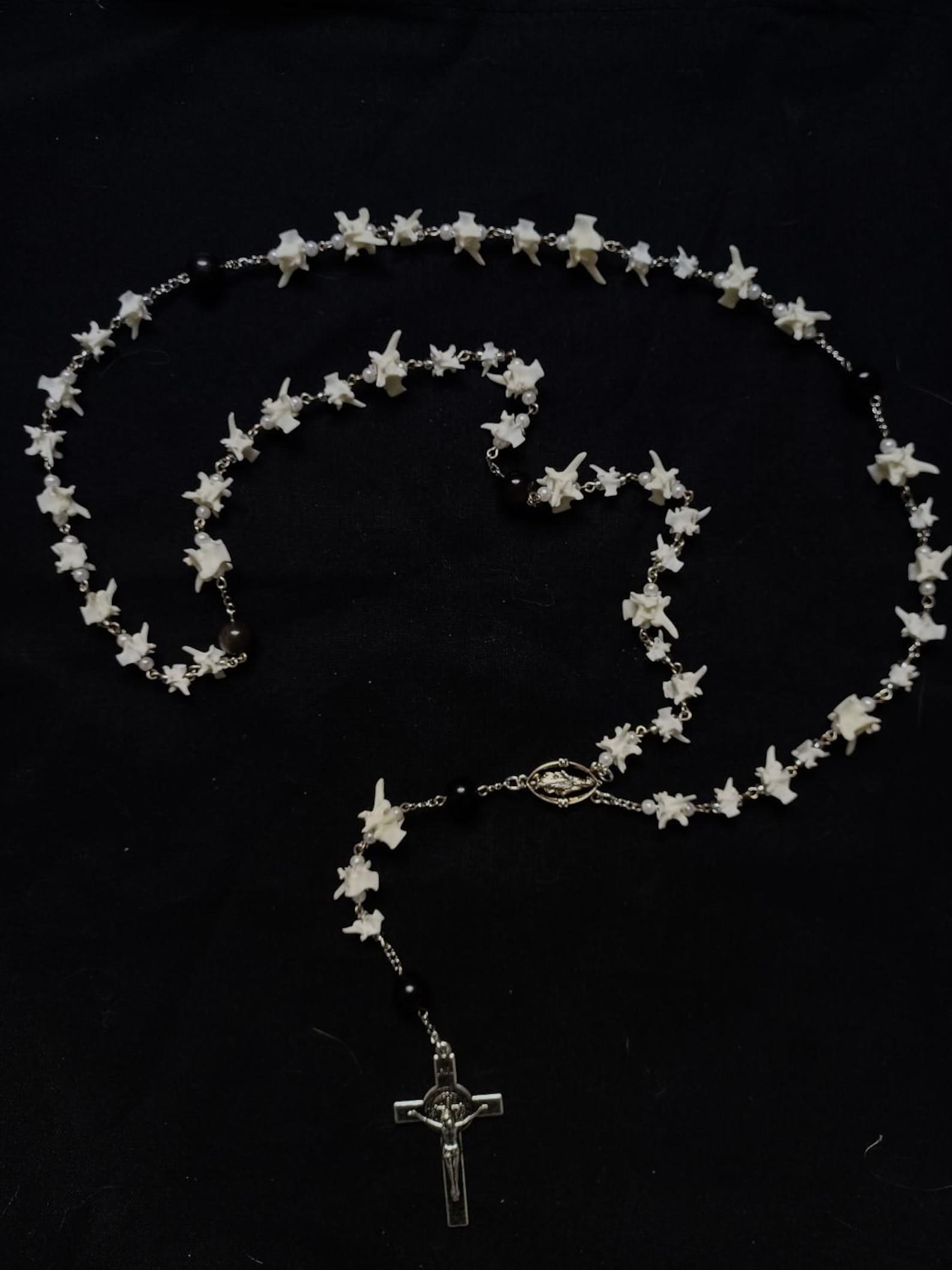 Serpent's Prayer Rosary: Snake Vertebrae Crucifix Necklace, Gothic ...