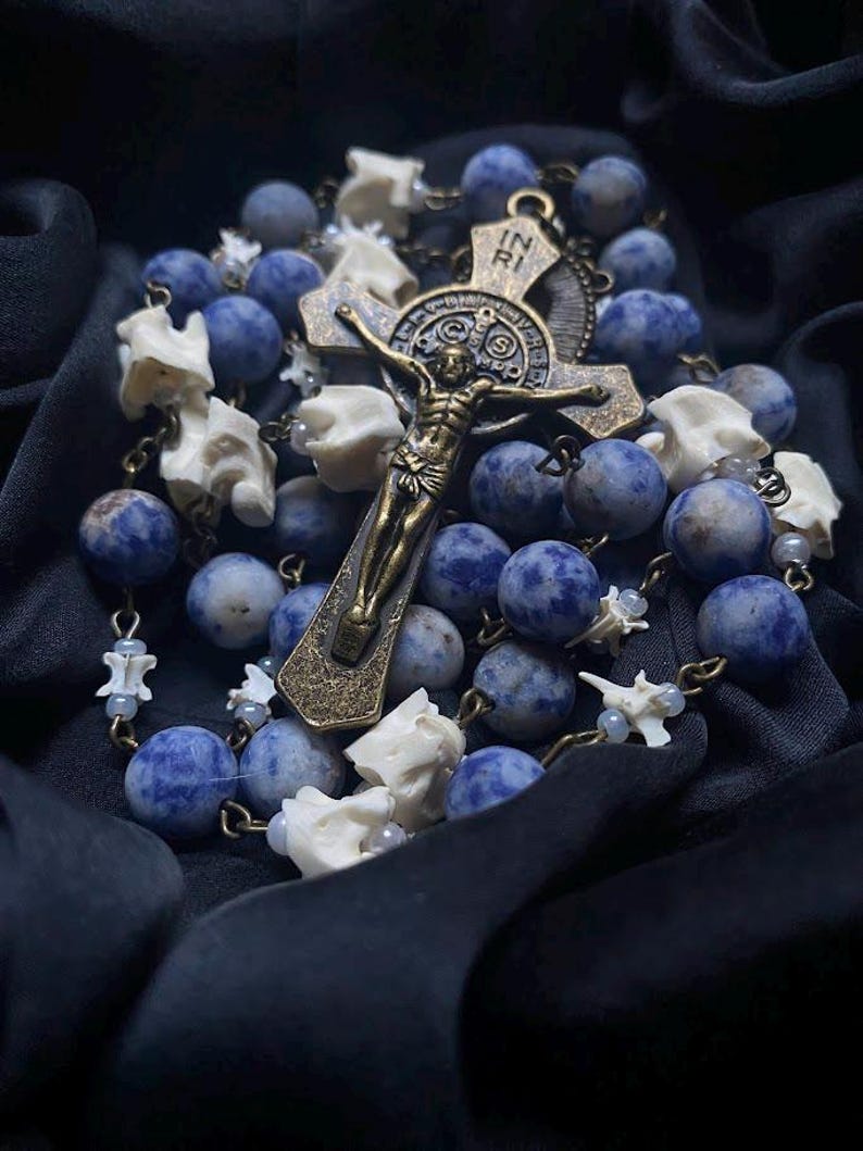 Custom Bone Rosary Necklace: Snake Vertebrae, Gothic Oddities ...