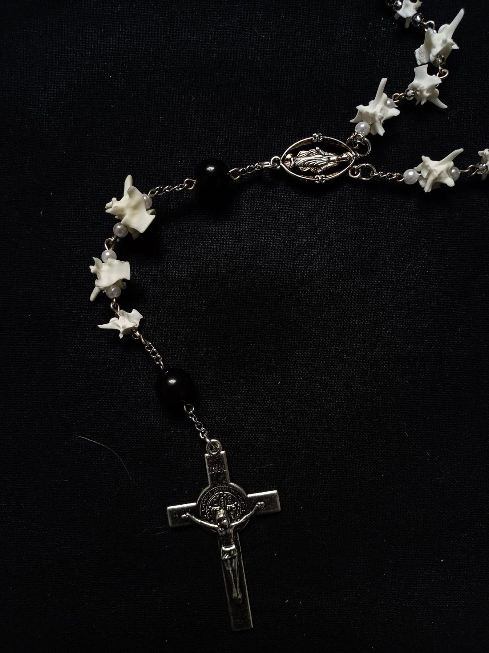 Serpent's Prayer Rosary: Snake Vertebrae Crucifix Necklace, Gothic ...