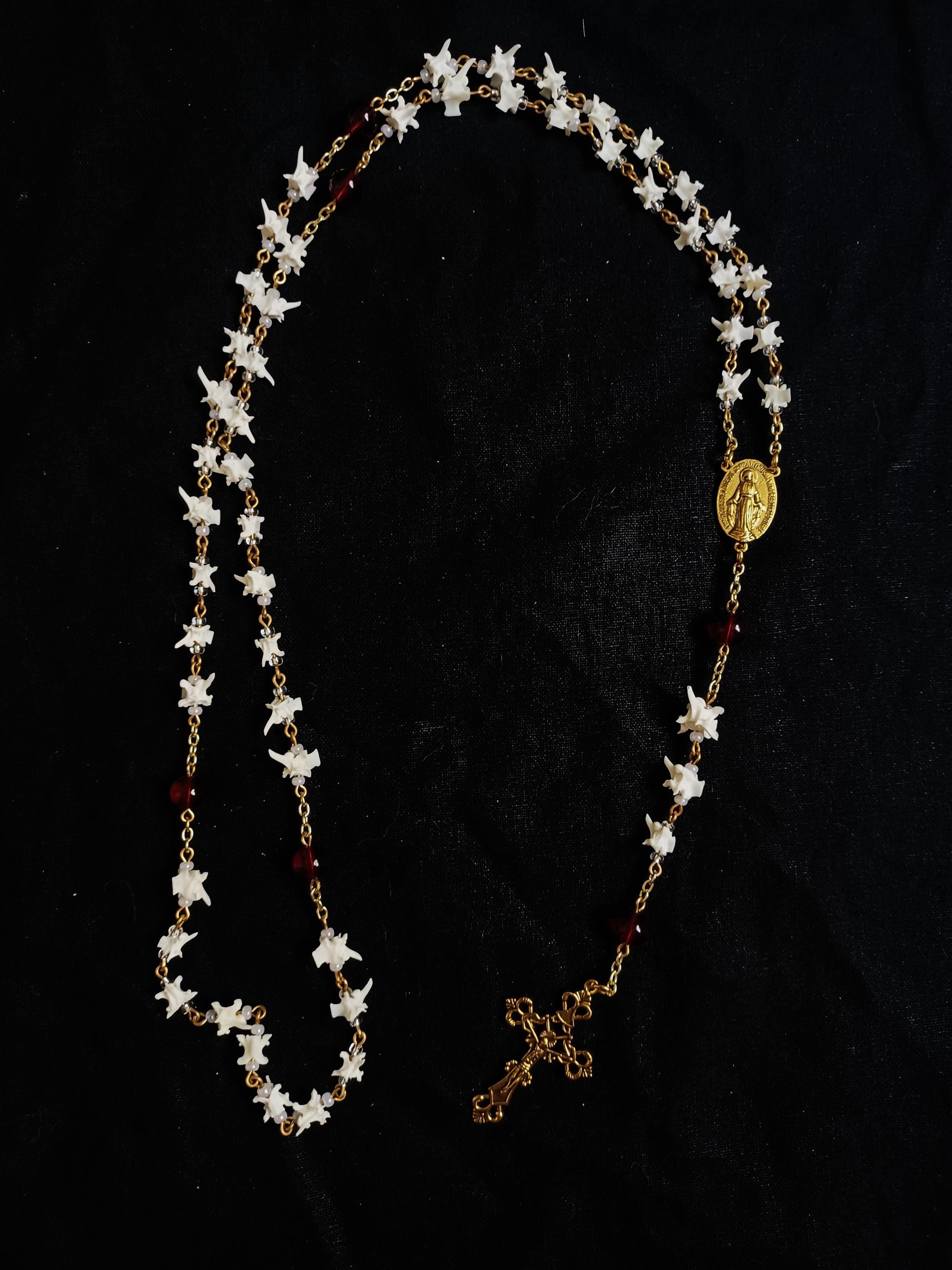 Serpent's Prayer Rosary: Snake Vertebrae Crucifix Necklace, Gothic ...
