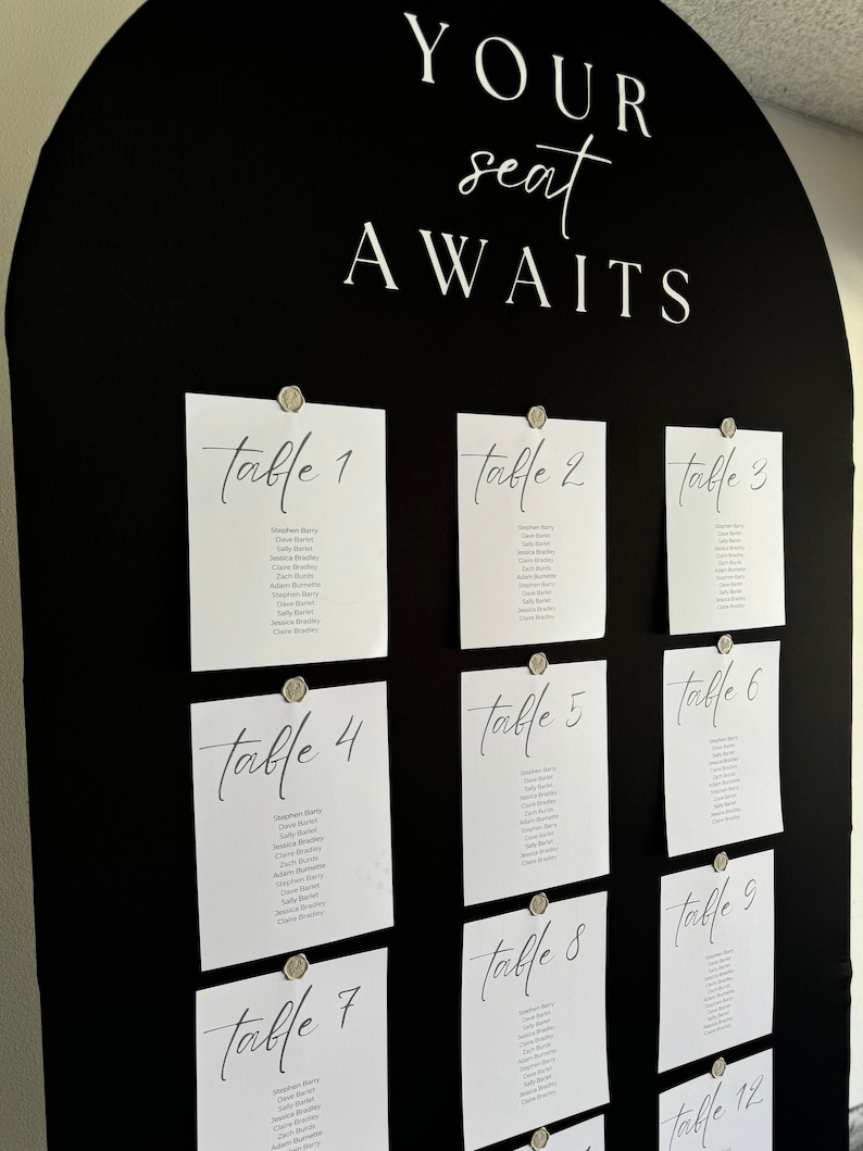 Wedding Seating Chart Vinyl Letter Sticker - See Description for Size ...