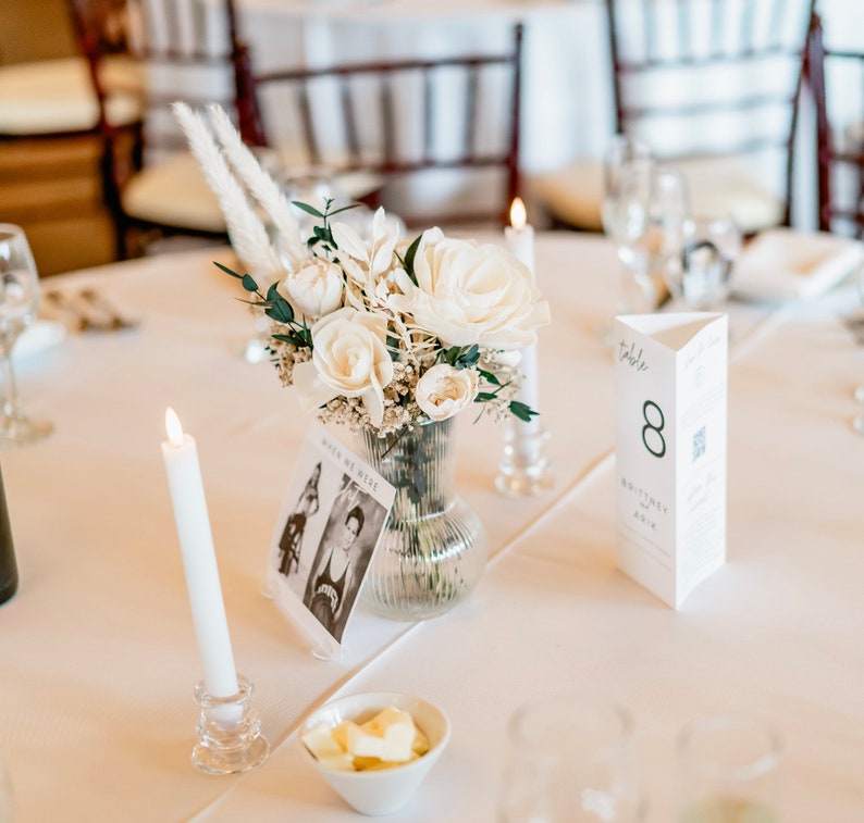 Wedding Tri-fold Table Numbers - Menu Version - Editable Canva Download ...