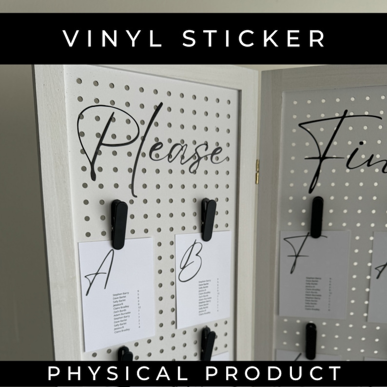 Wedding Seating Chart Vinyl Letter Sticker (version 2) - See ...