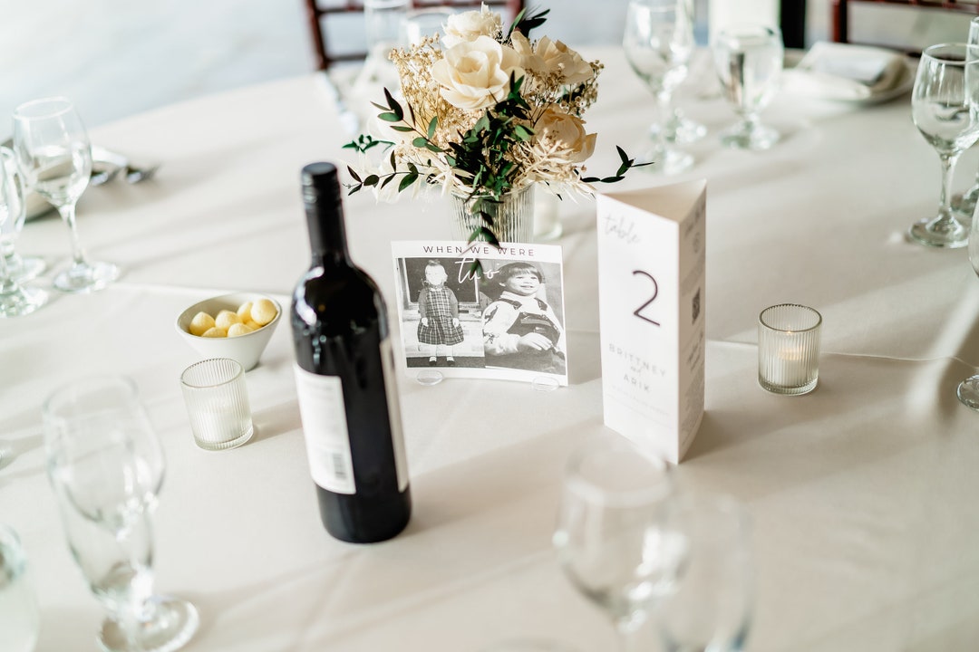 Wedding Tri-fold Decor - Menu + When We Were + Thank You Version ...