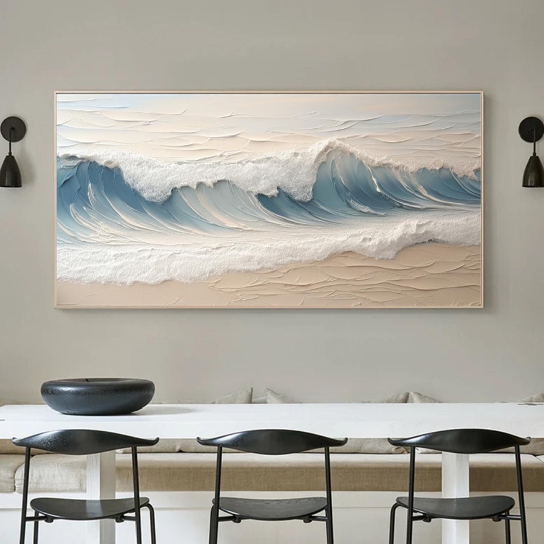 Textured Ocean Wave Painting: Original Acrylic Seascape Canvas Art - Etsy