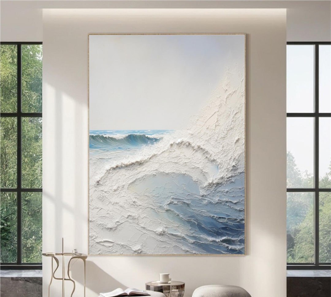 Ocean Textured Painting 3D Frame Ocean Wave Oil Painting on Canvas ...