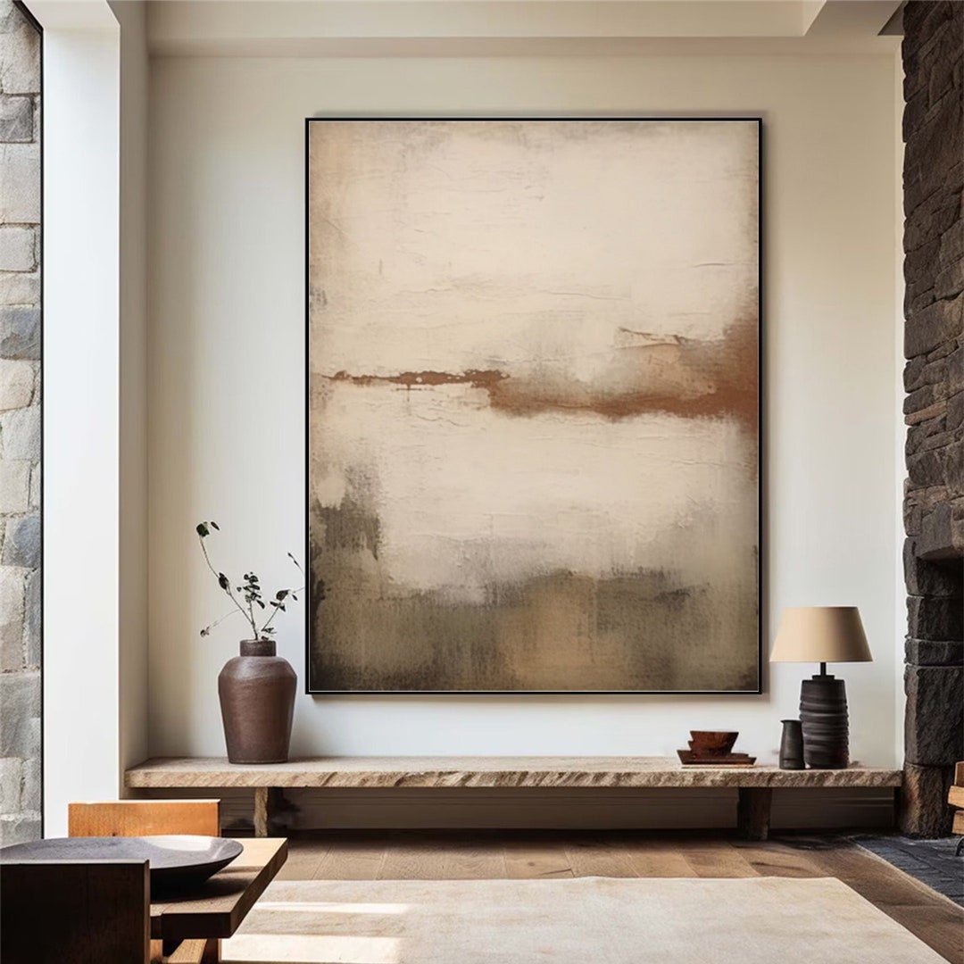 Beige Abstract Minimalist Brown Beige Wall Art Beige Wabi Sabi Wall Art ...