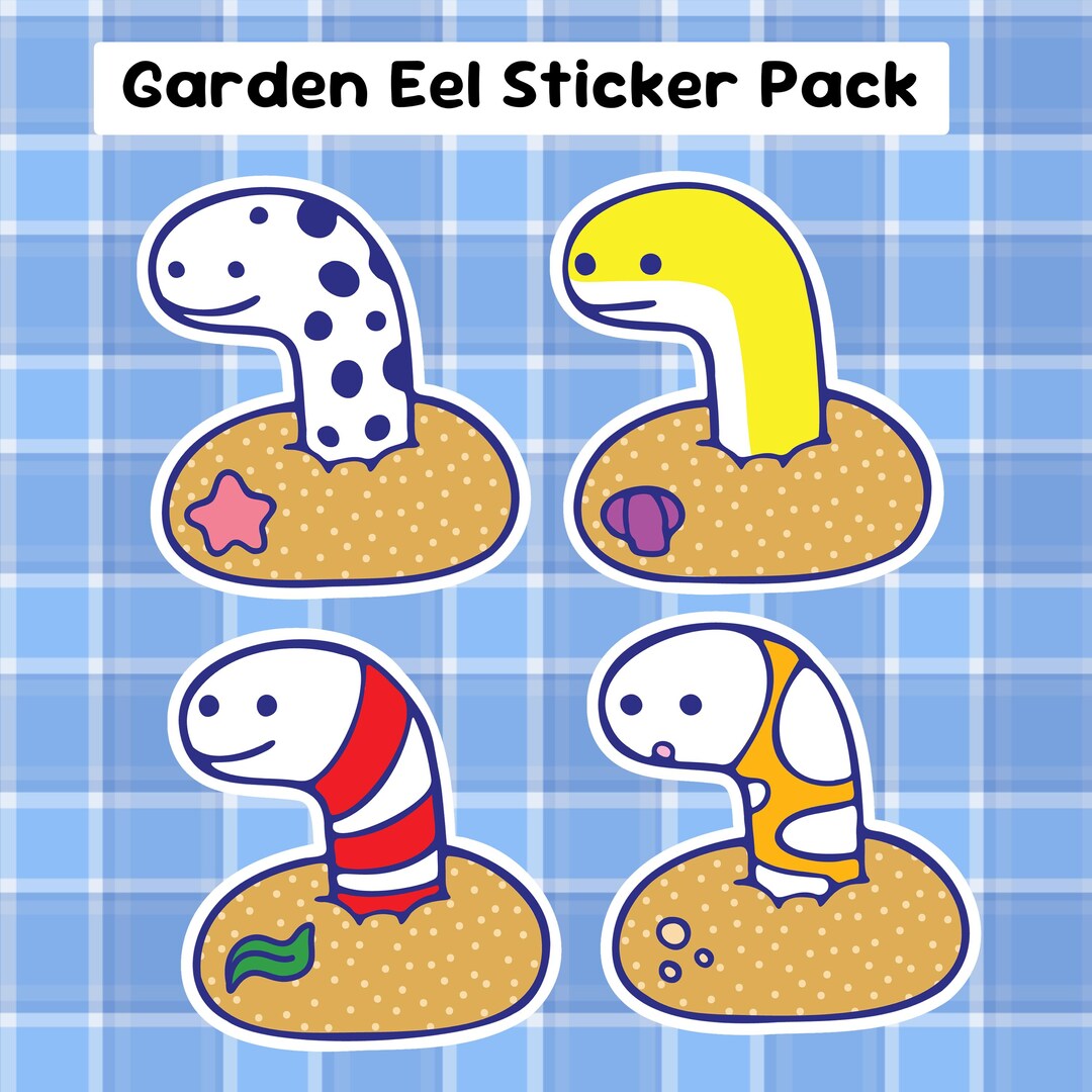 Garden Eels Sticker Pack - 4 Stickers - Etsy
