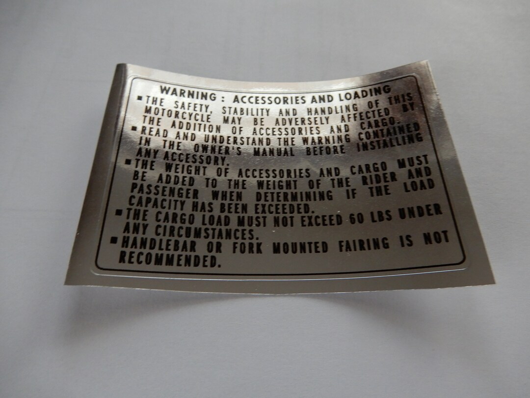 Honda GL1000 GL1 Goldwing Safetywarning Decal Chrome - Etsy