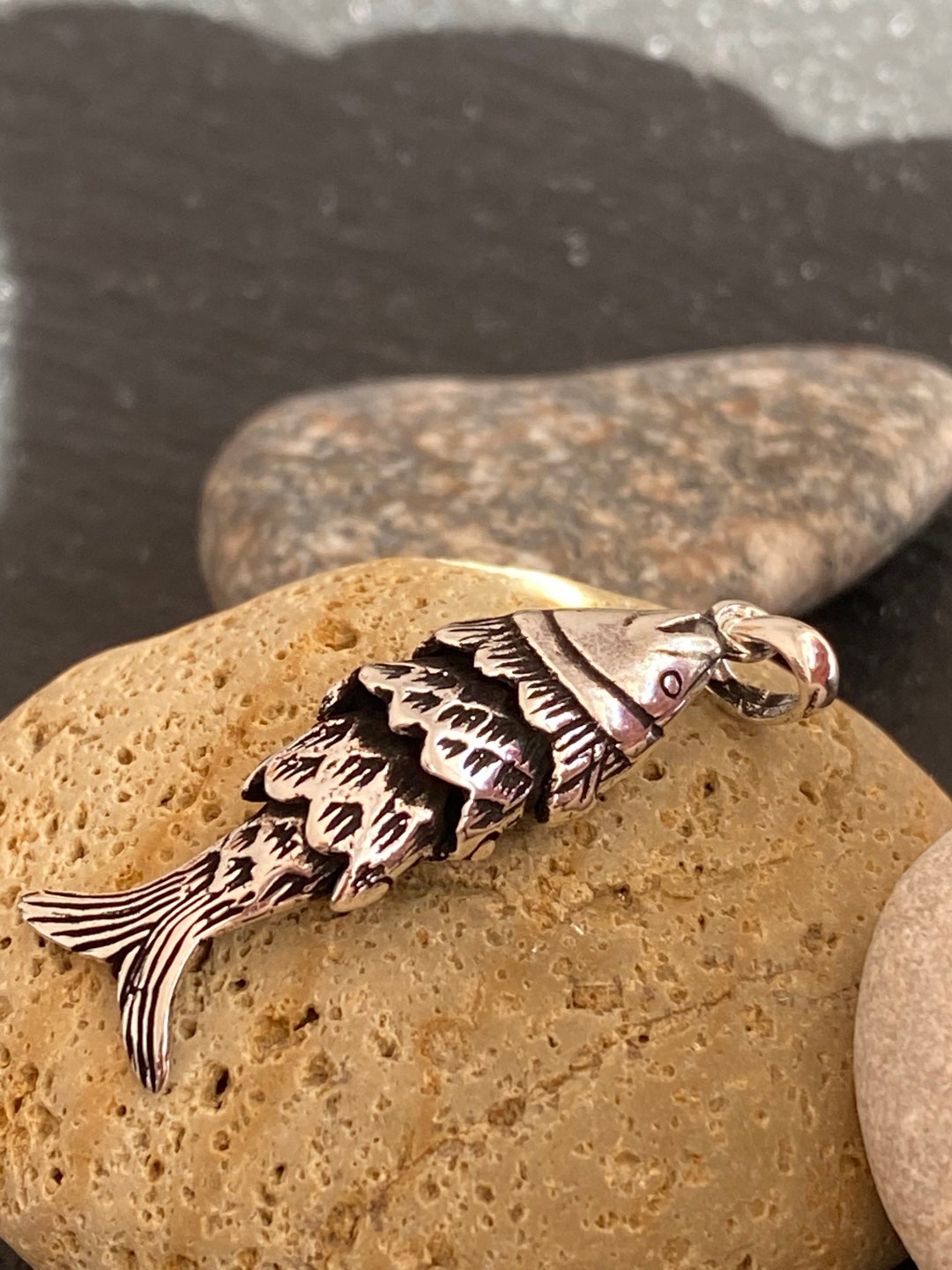 Articulated Moving Fish Pendant Sterling Silver 925 - TSE094 - Etsy