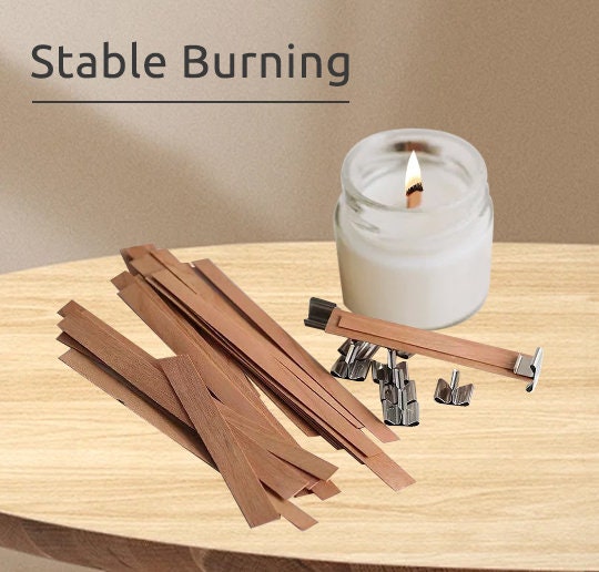 Wooden Candle Wicks,double-thickness, 5.1 X 0.5inch Natural Wicks ...