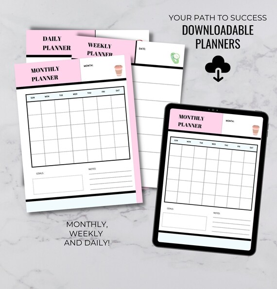 Planner Bundle Printable or Template Monthly Weekly Daily | Etsy