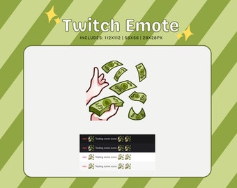 Twitch Money Emote Set With Black Cats. Funny Dollar Emojis for Live ...