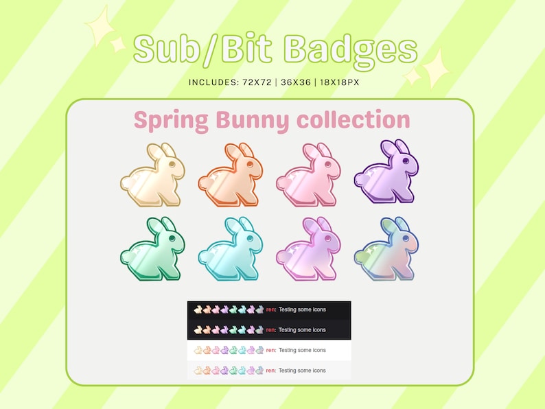 Twitch Bit Sub Badges | Spring Bunnies - Etsy