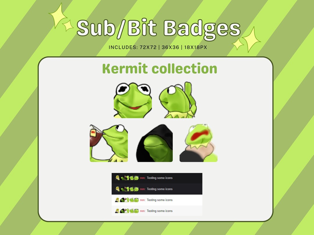 Twitch Bit Sub Badges | Kermit the Frog - Etsy