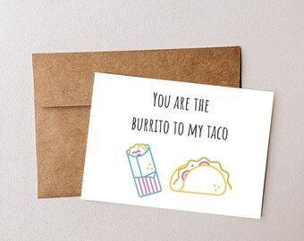 Burrito Valentine Card - Etsy