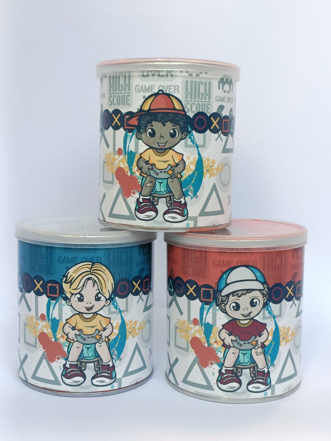 DIY Printable File Template Mini Pringles Potato Labels Gamer Video ...