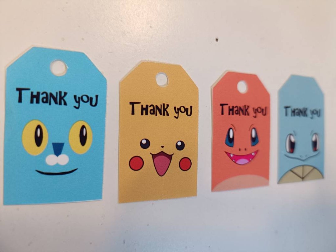 Set of 14 Label Thanks Pokemon Party Pikachu - Etsy