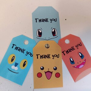 Set of 14 Label Thanks Pokemon Party Pikachu - Etsy