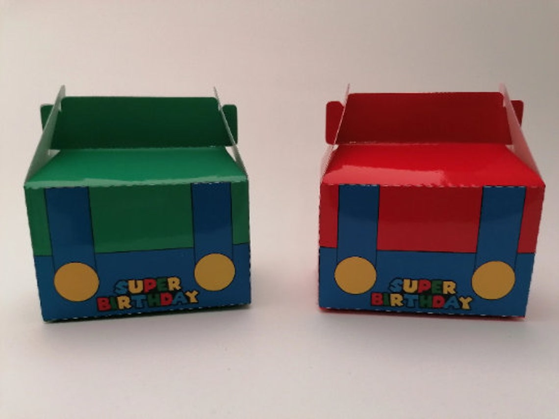 Set of 9 Box Super Mario Treat Boxes Gable Boxes Birthday Decoration ...