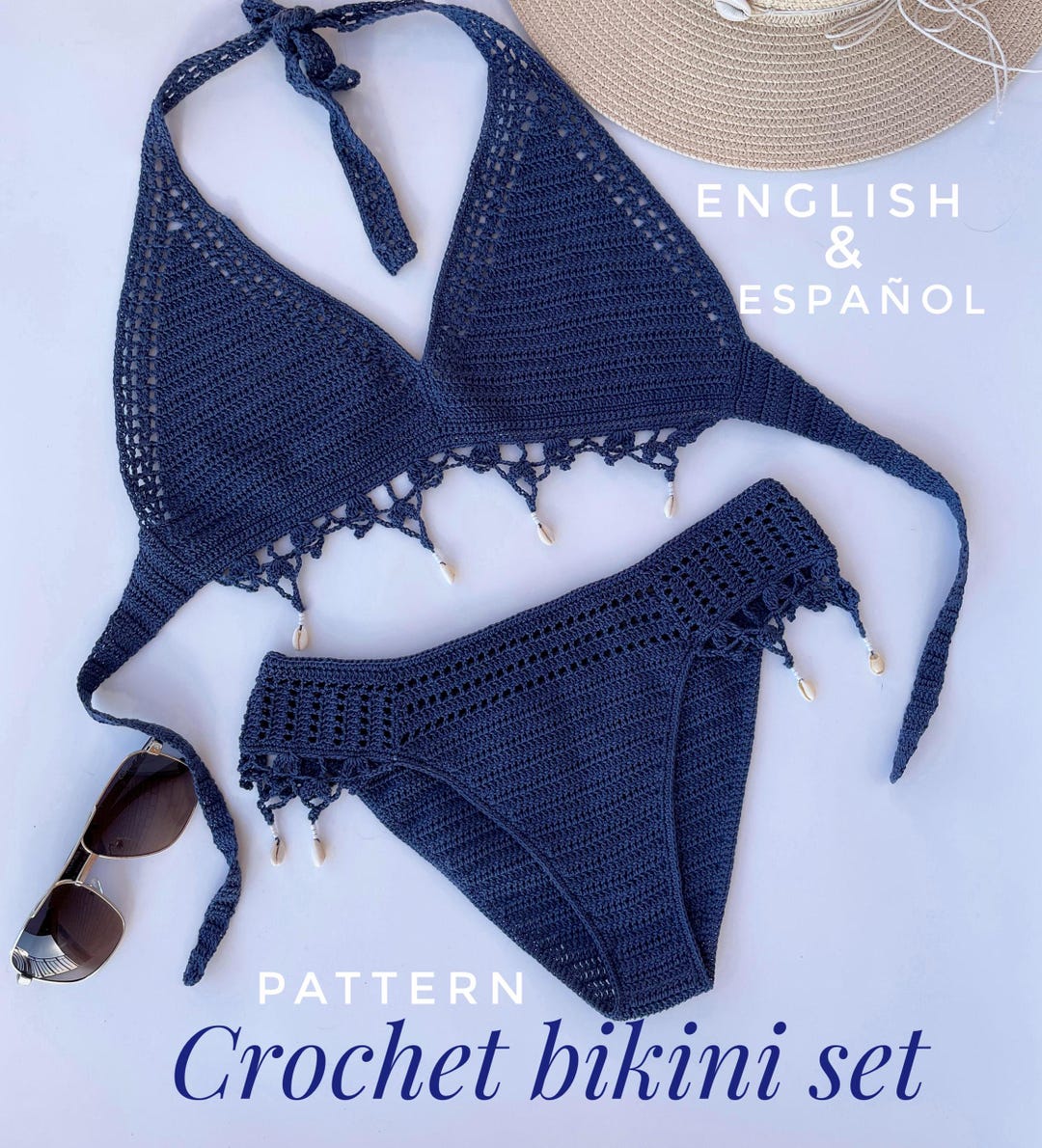 The Sport Crochet Bikini Set Pattern. Boho Bikini Set Decorated With ...