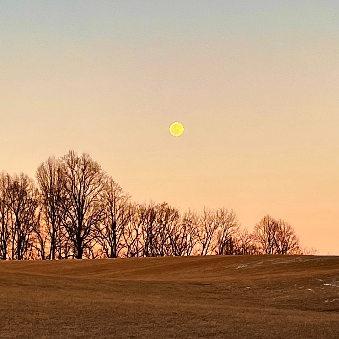 Radiant Moon at Sunset - Etsy