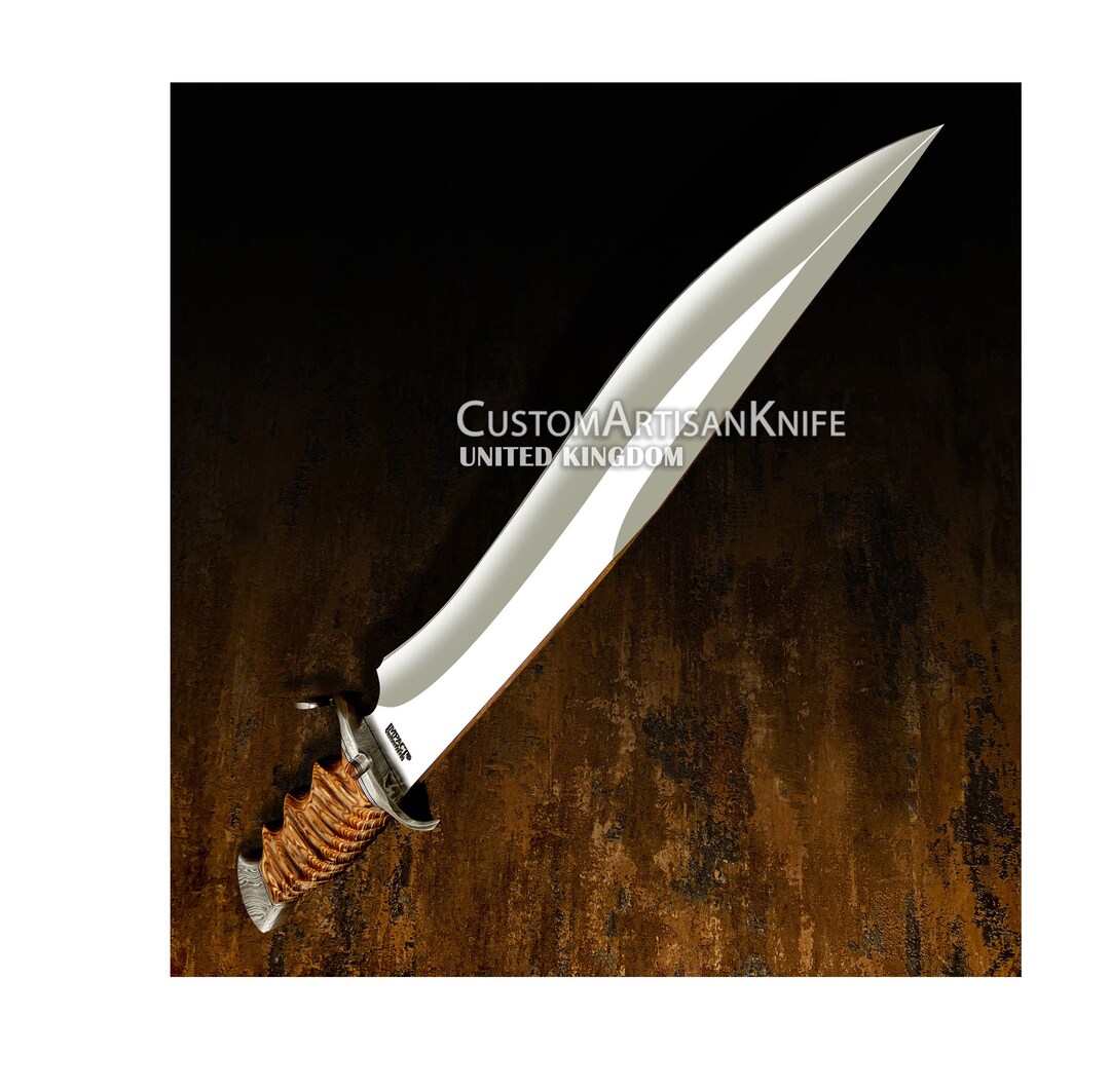Hand Crafted Custom D2 Art Hunting Bowie Knife Exotic Wood Handle - Etsy